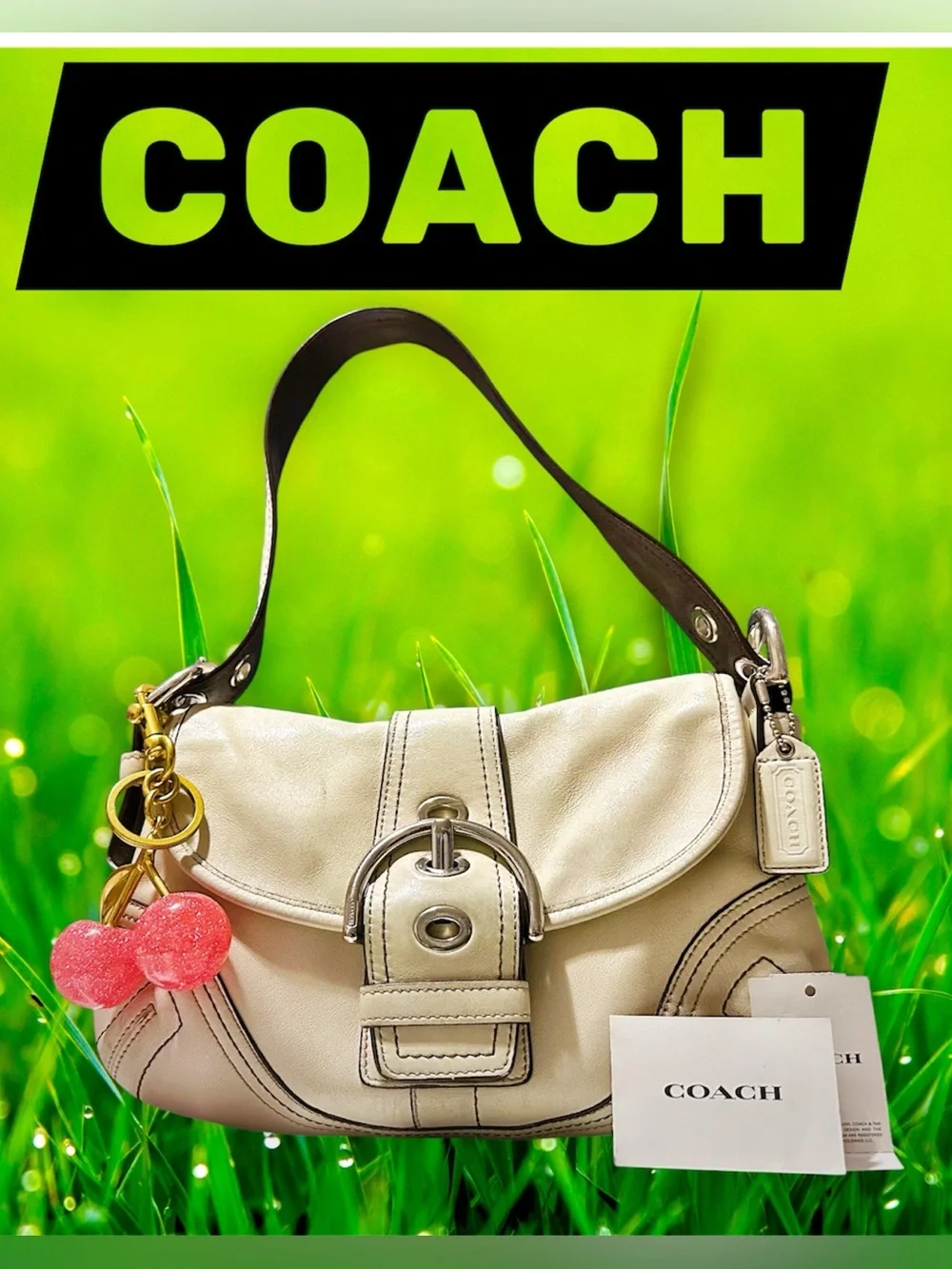 Coach | Bags | Vintage Coach Soho Shoulder Bag Cream Pebbled Soft ...